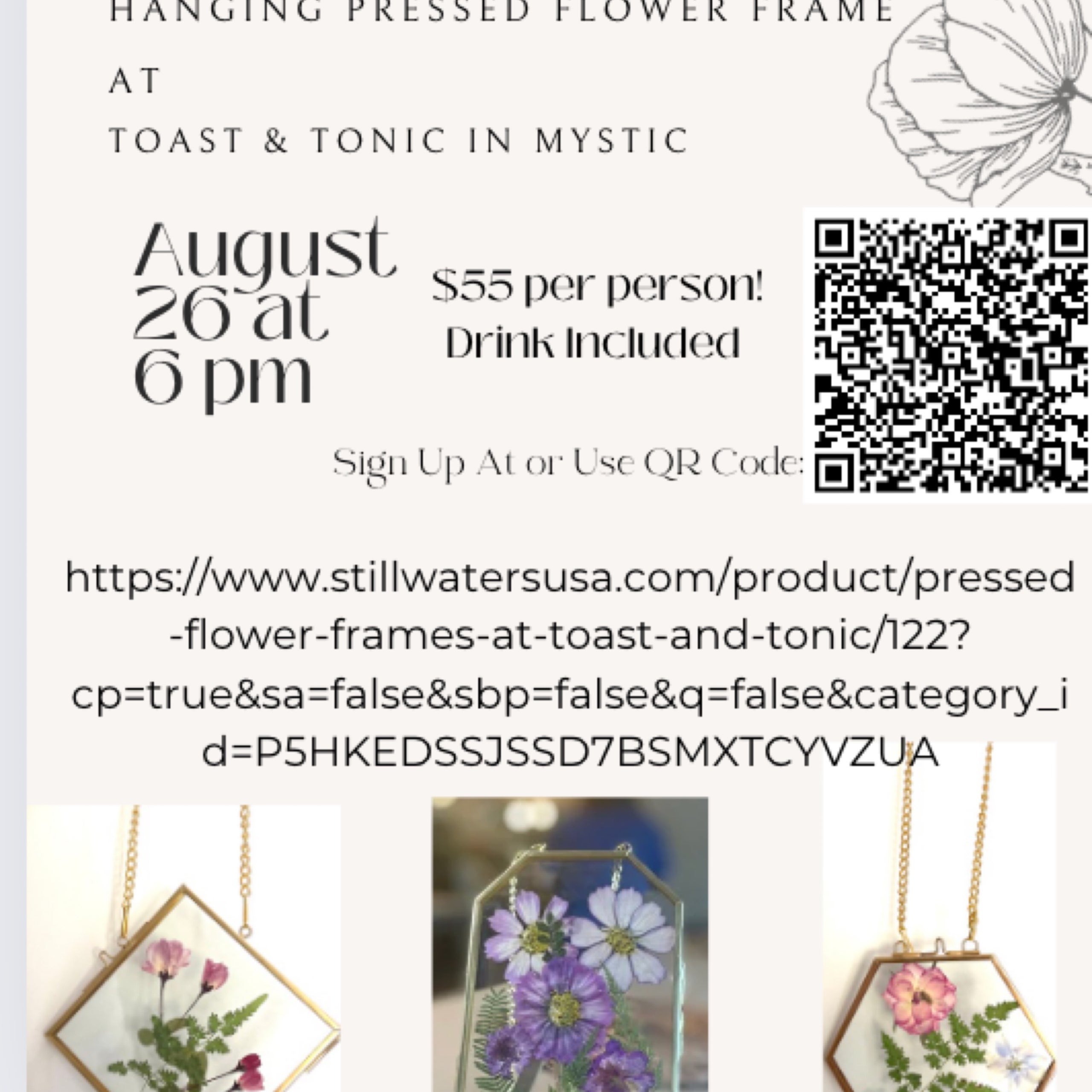 Pressed Flower Frames at Toast and Tonic | Still Waters USA LLC